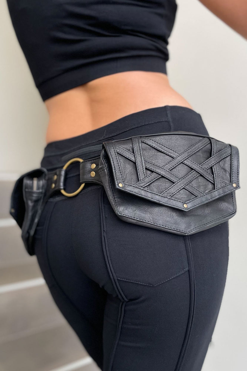 Hipstirr Leather Pocket Belts, Boho Bags & Clothing for Men & Women